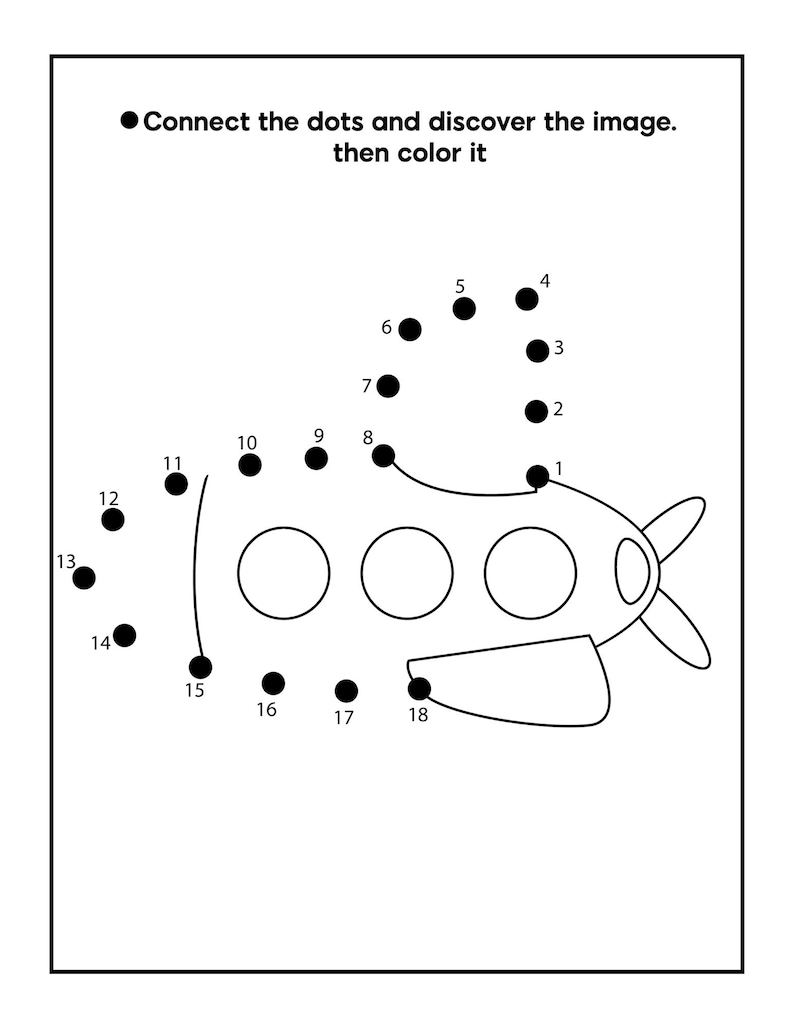 Connect the Dot Activity Pages for Kids | Dot to Dot Coloring Book ...