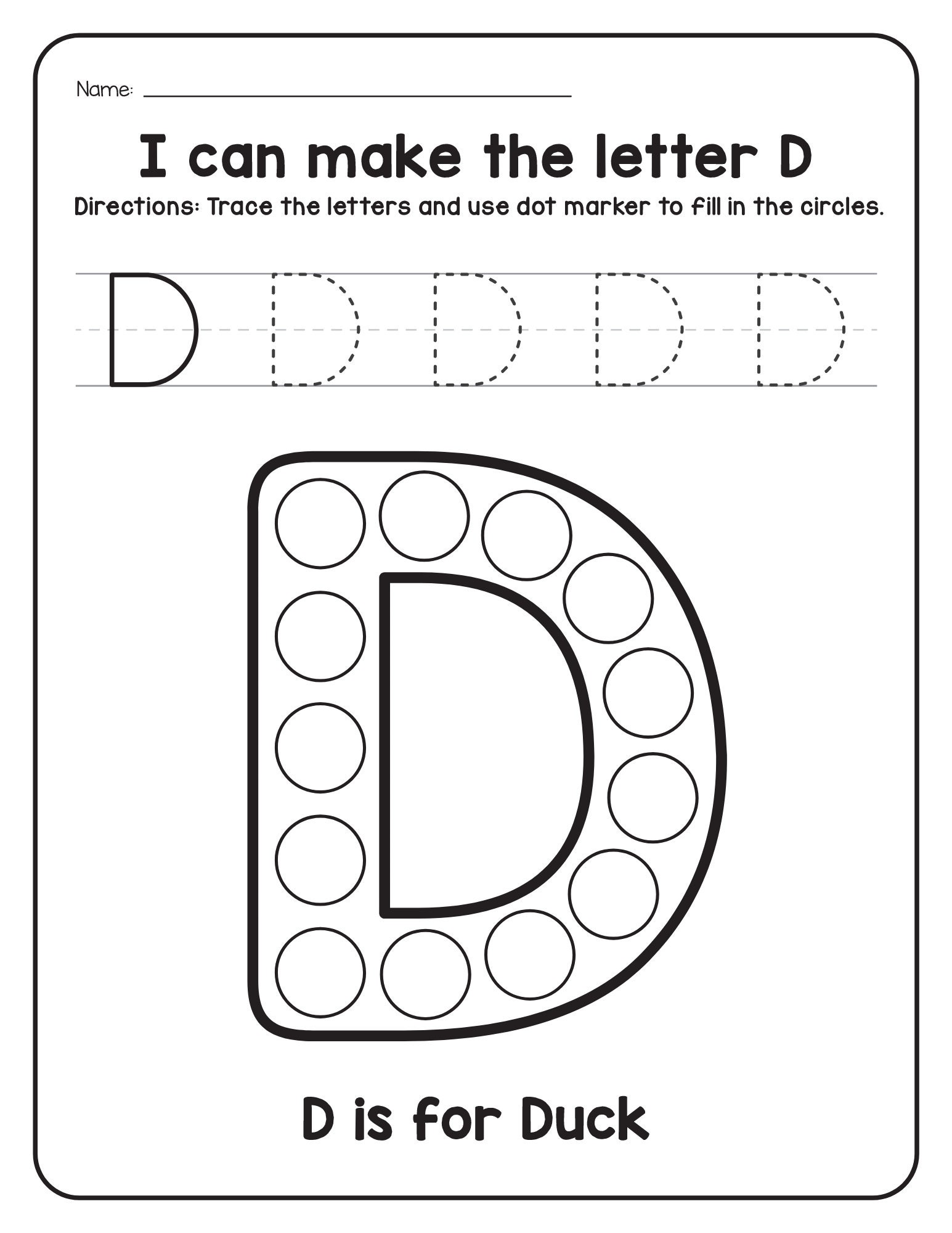 A-Z Animal Alphabet Dot Marker Worksheets: Coloring Printables for ...