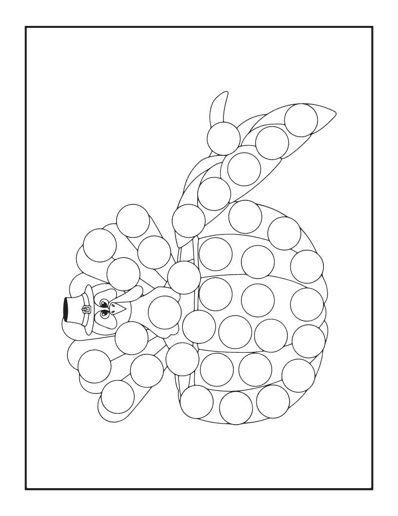Thanksgiving Dot Markers Activity Pages for Kids Fall Coloring Pages ...