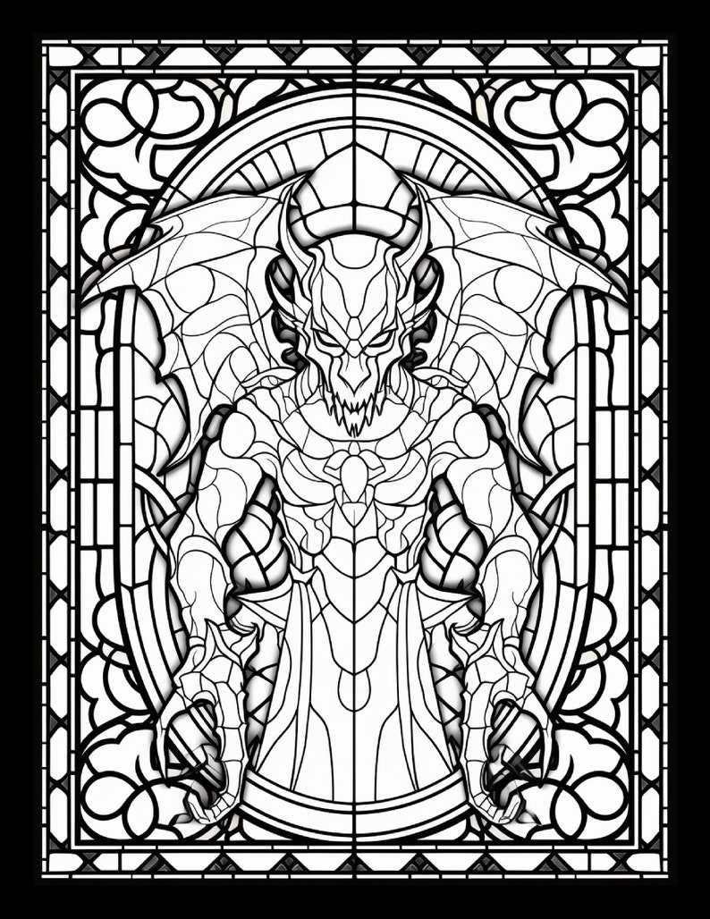 Halloween Special: 125 Unique Stained Glass Coloring Pages for Adults ...