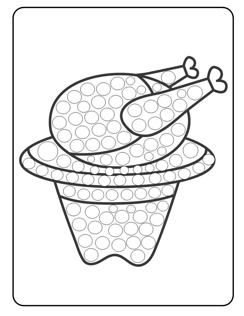 Thanksgiving Dot Markers Activity Pages for Kids | Fall Coloring Pages ...