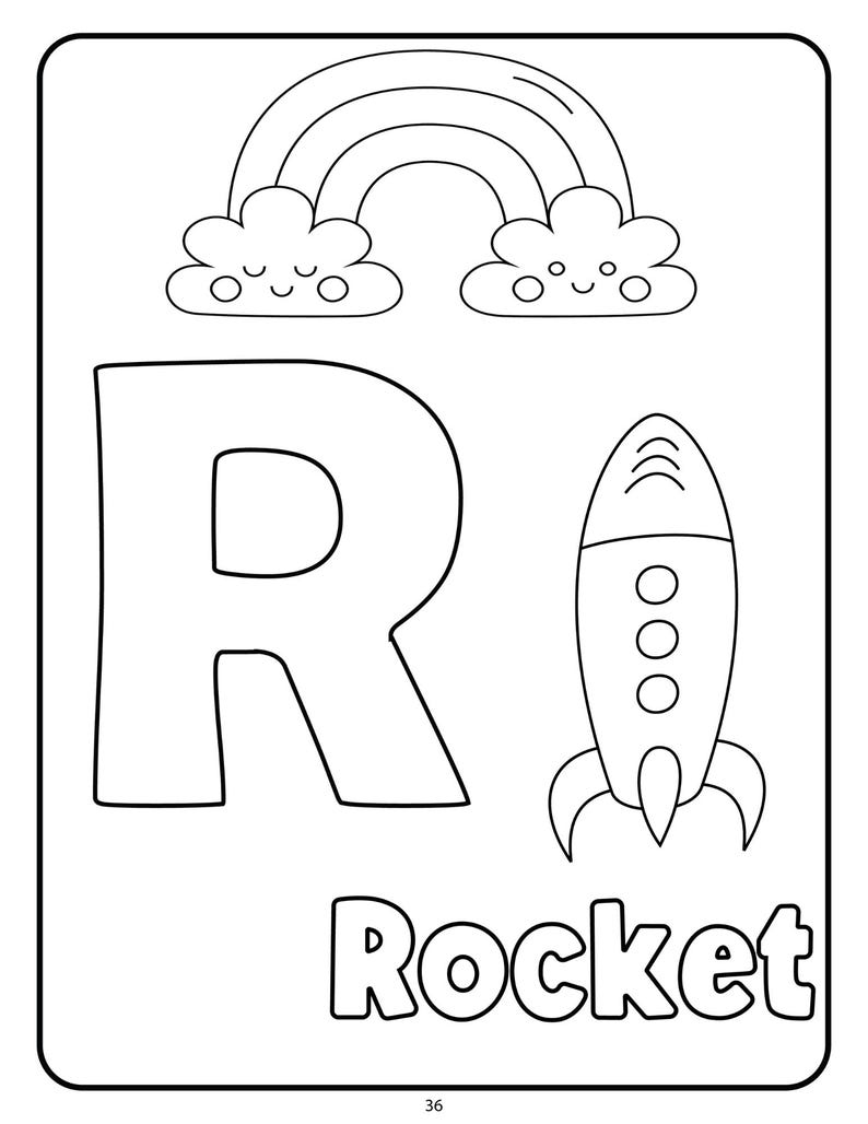 26 ABC Alphabet Coloring Pages for Kids Educational Coloring Book Fun ...