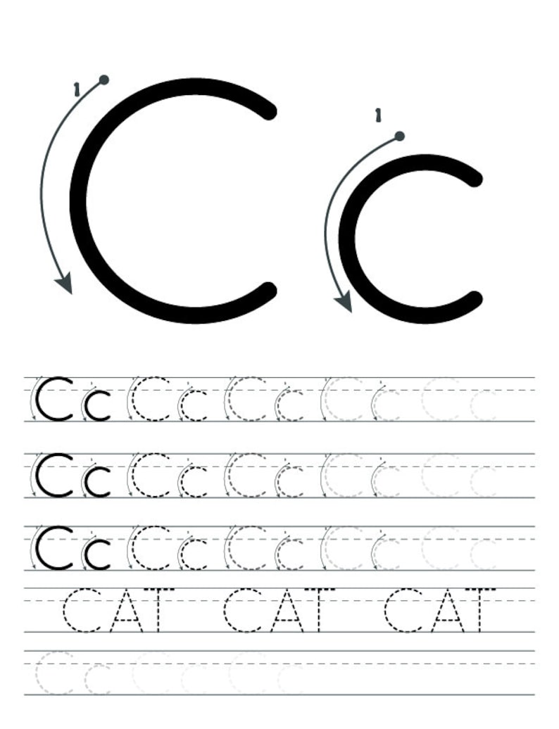 Pre-k Tracing Number Exercise Letter Exercise Preschool - Etsy