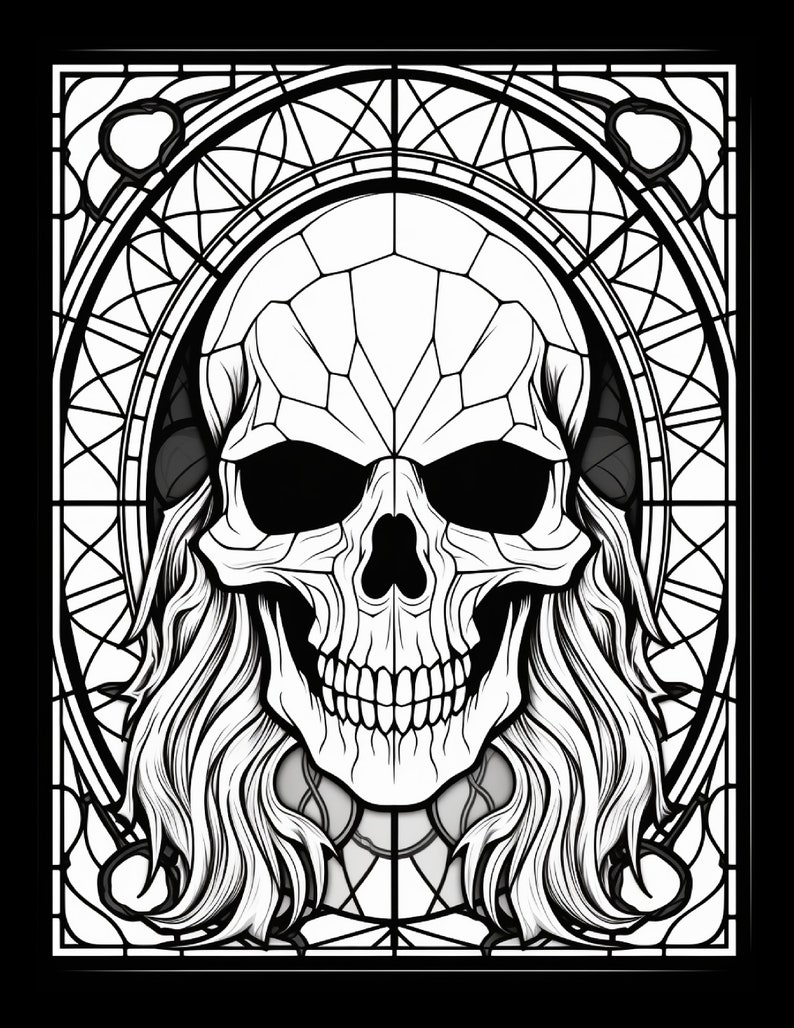 Halloween Special: 125 Unique Stained Glass Coloring Pages for Adults ...