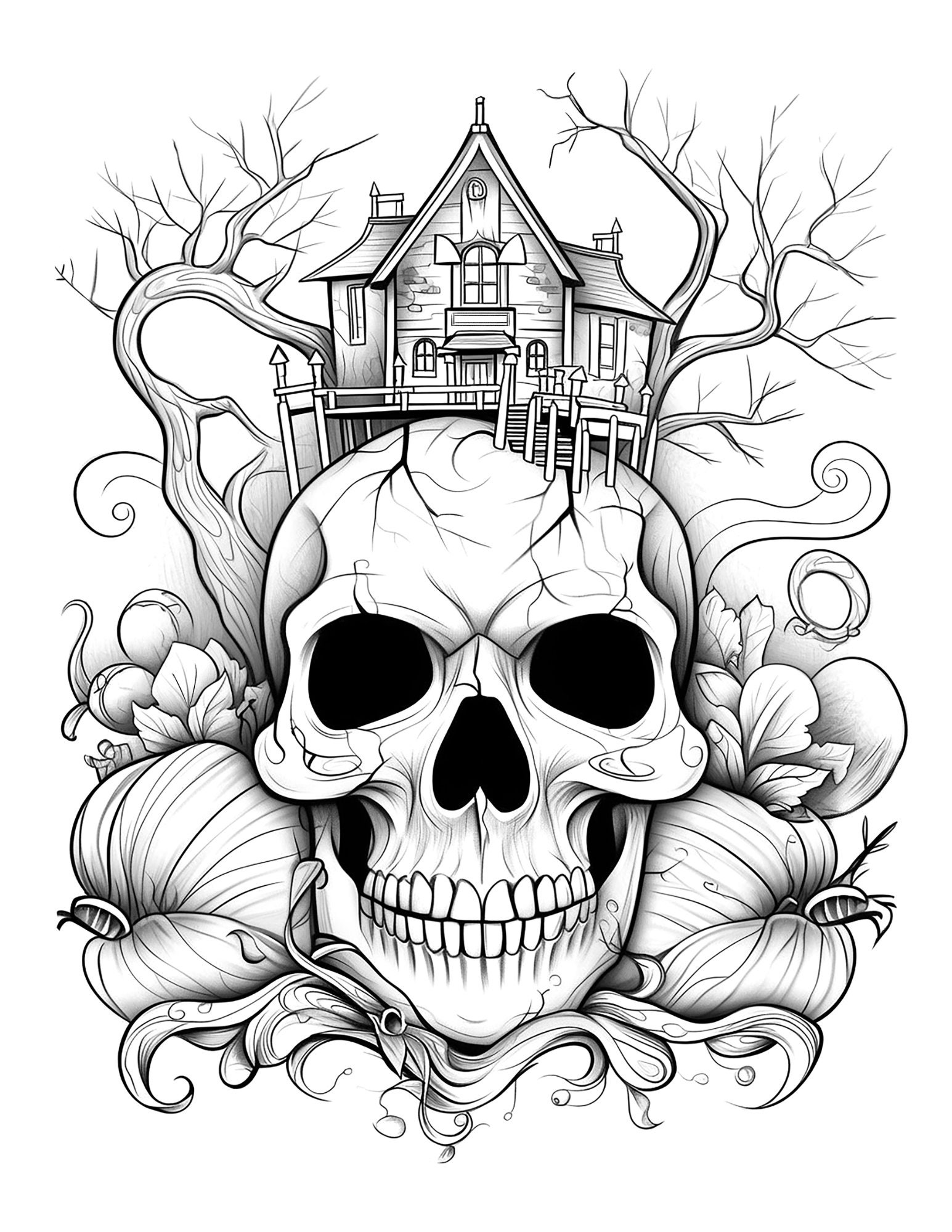 Spooky Delight: Adult Halloween Printable Coloring Pages - Intricate ...