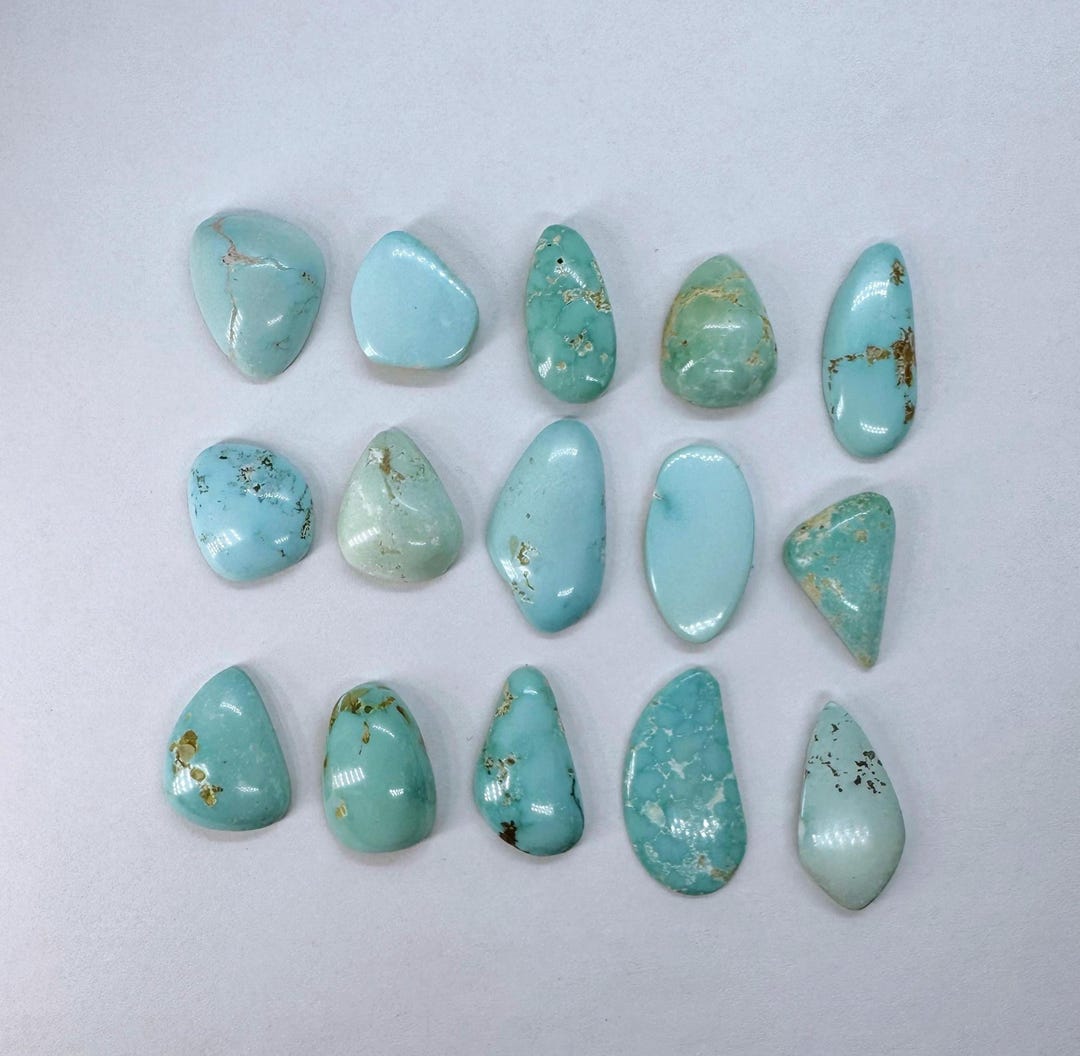 Natural Top Grade Unstabilized Calibrated Turquoise Cabochons From ...