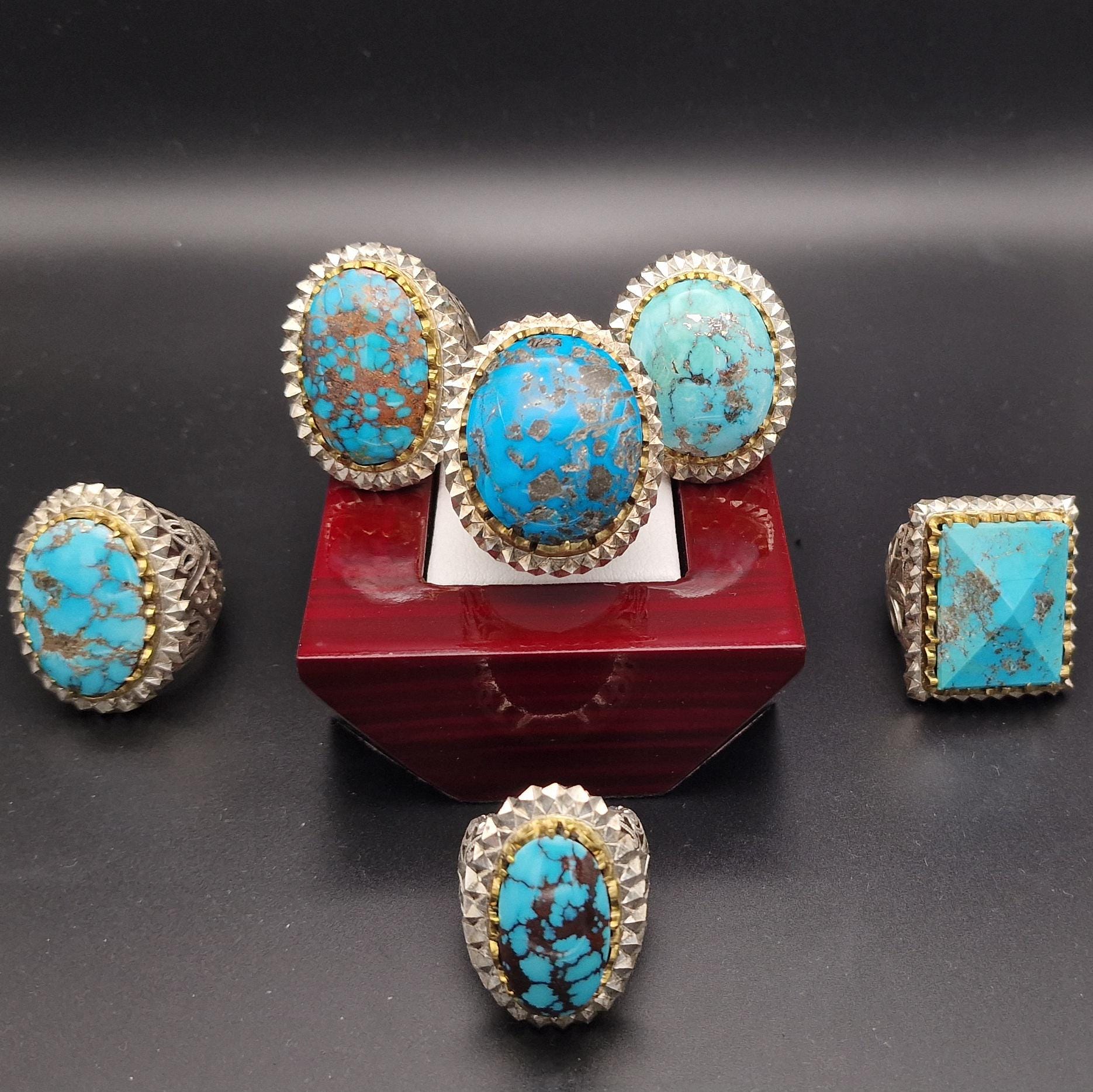 Stunning Natural Turquoise Silver Ring - Fairuz - Etsy