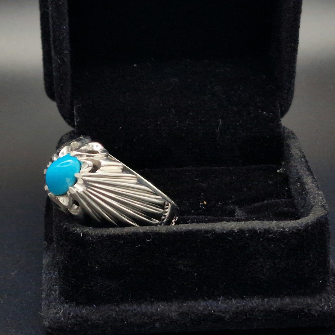 Turquoise (fairuz / Feroze) Silver Ring Handmade / Turquoise Silver ...