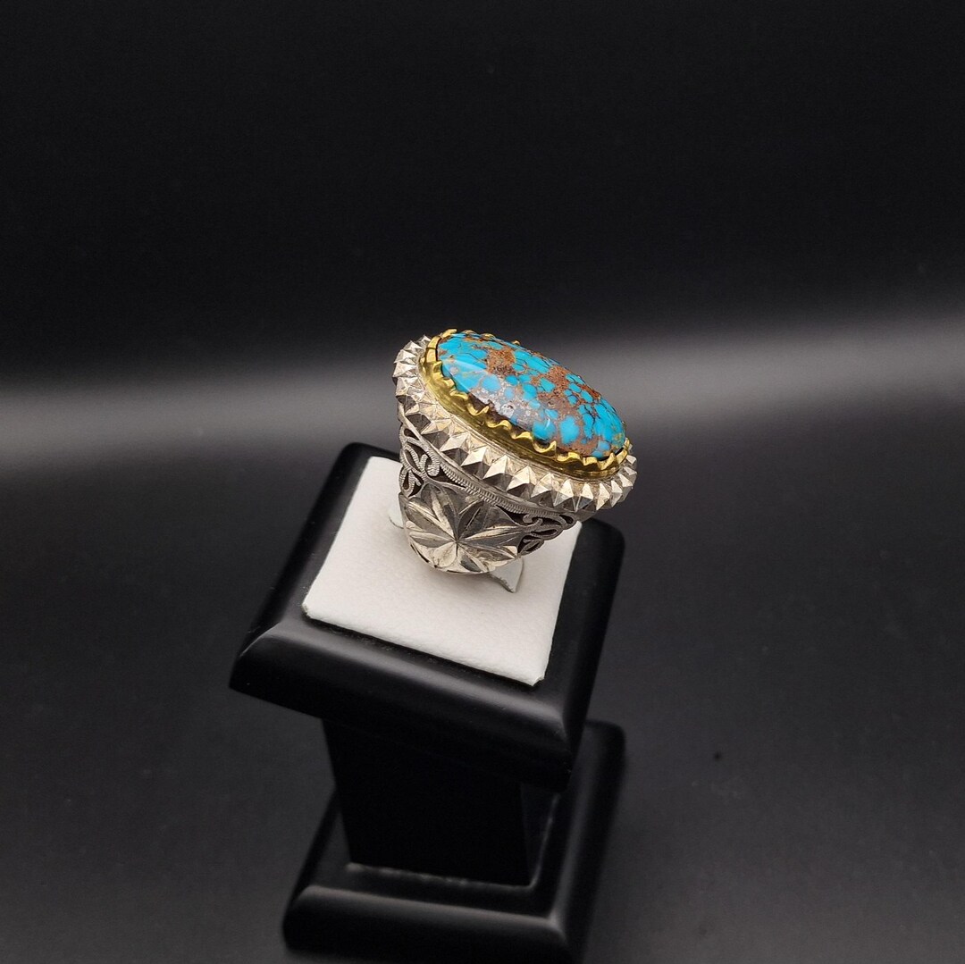 Stunning Natural Turquoise Silver Ring - Fairuz - Etsy