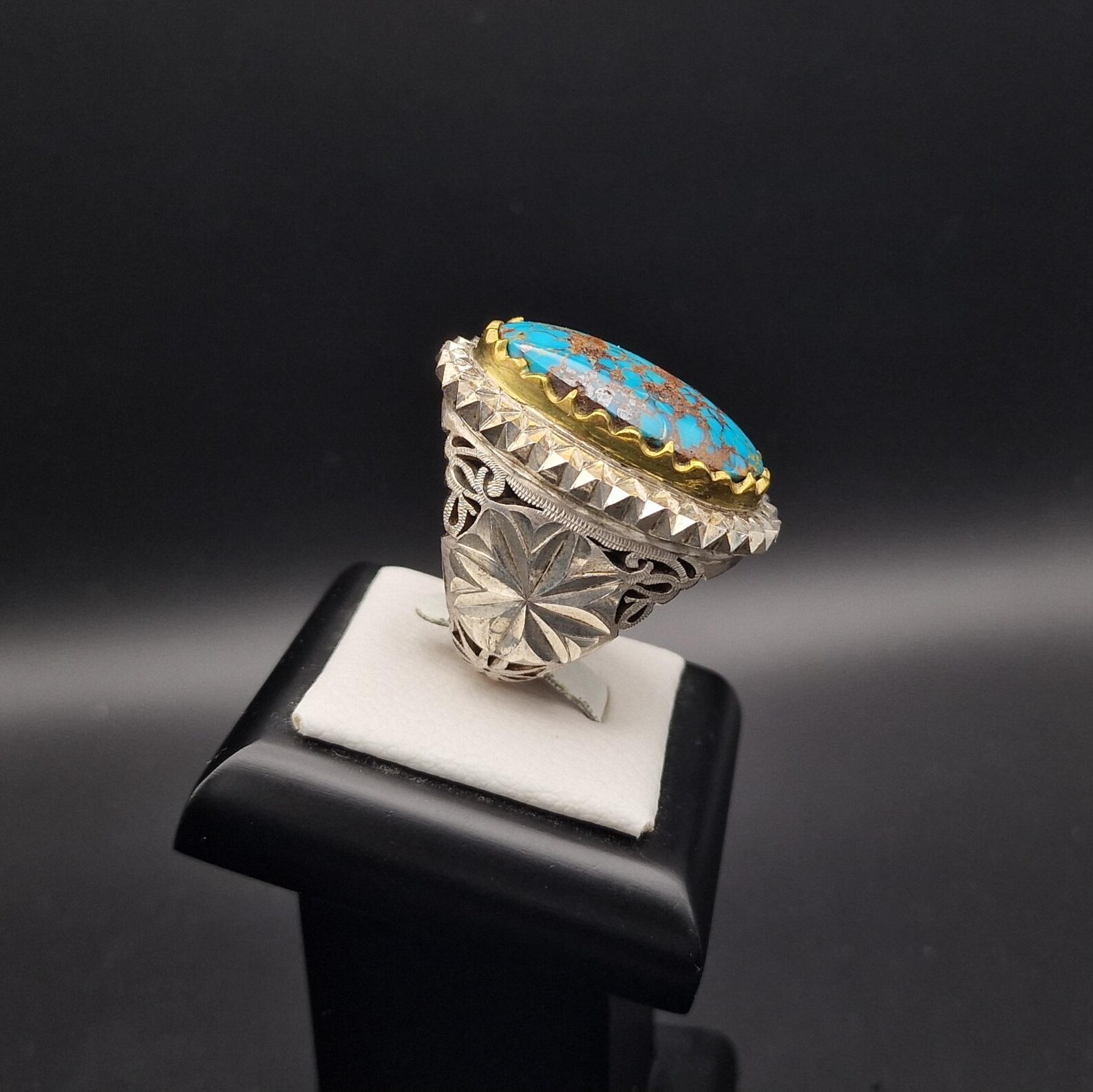 Stunning Natural Turquoise Silver Ring - Fairuz - Etsy