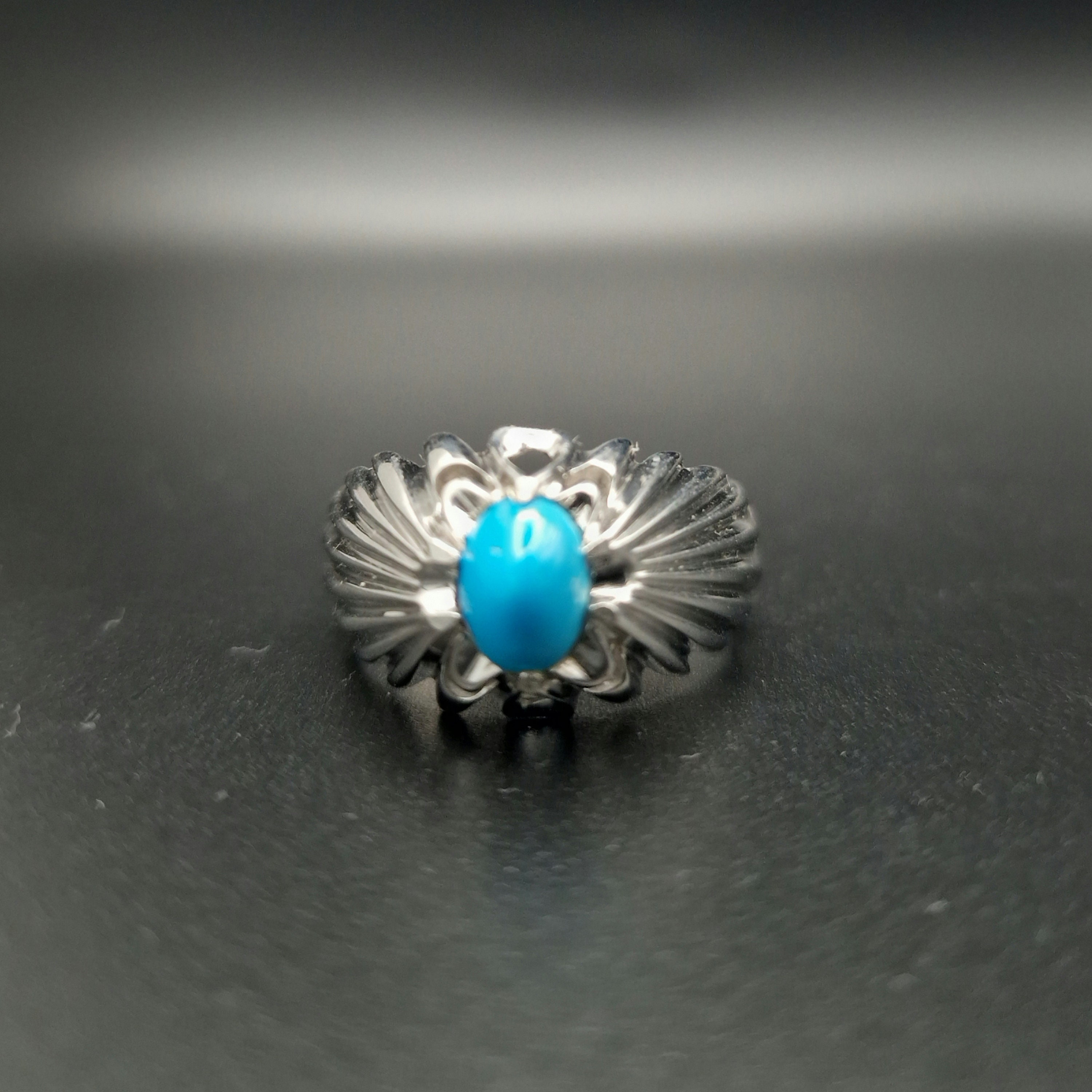Turquoise (fairuz / Feroze) Silver Ring Handmade / Turquoise Silver ...