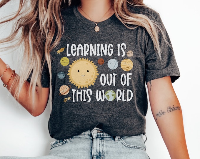 Teaching Future Leaders Outer Space Teacher Shirt, Solar System Teacher ...
