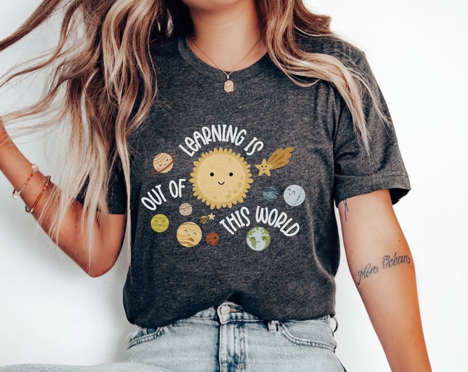 Teaching Future Leaders Outer Space Teacher Shirt, Solar System Teacher ...