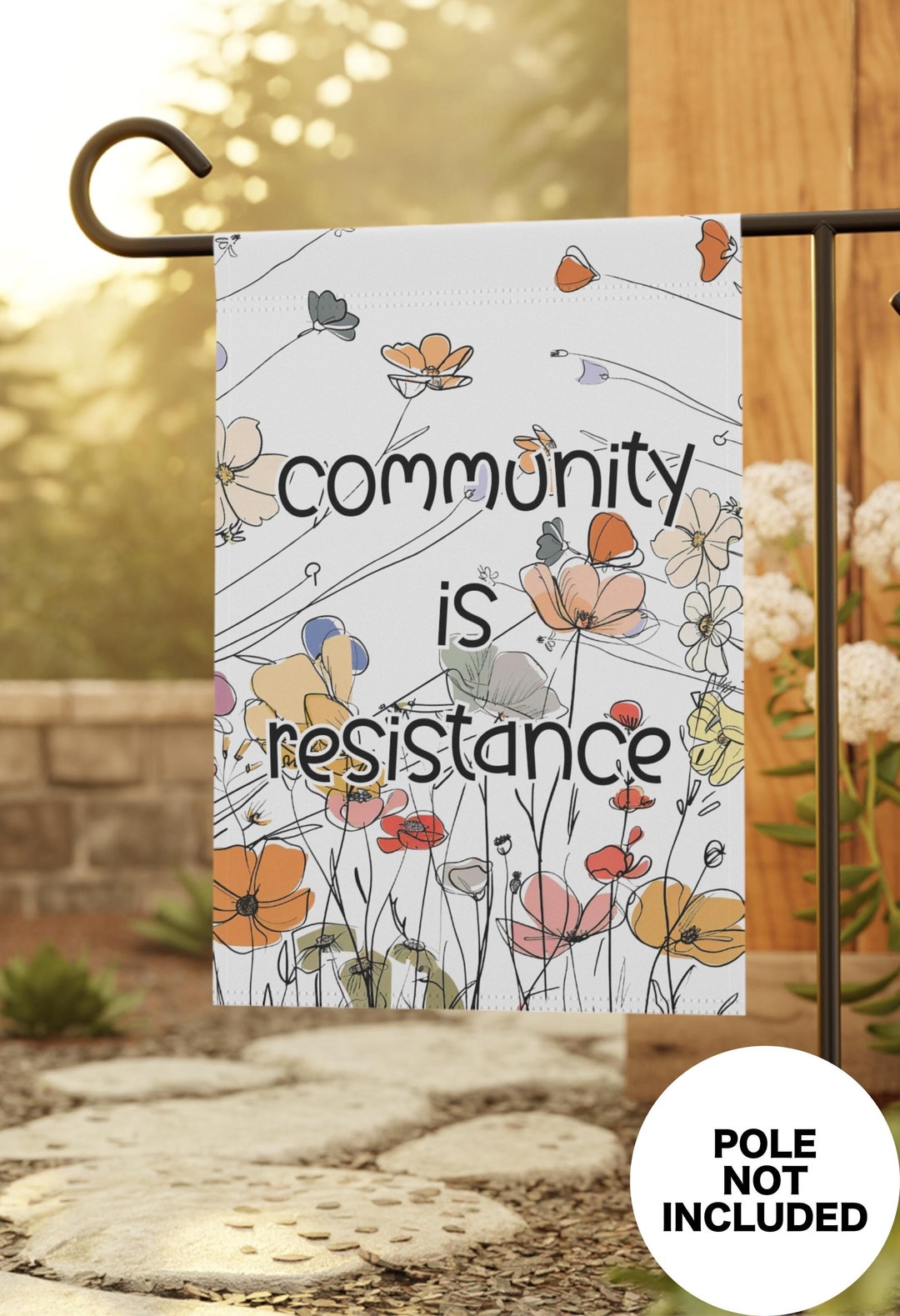 Community is Resistance Garden Flag, Inclusion Flag Positive Message ...