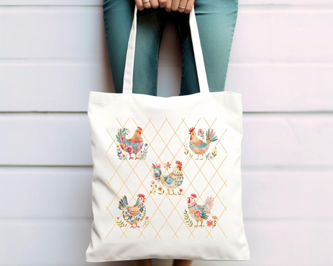 Chicken Tote, Chicken Tote Bag, Cute Animal Tote Bag, Chicken Lover ...