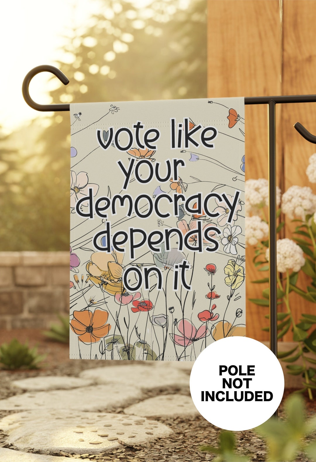 Vote Like Your Democracy Depends on It Garden Flag, Pro Democracy Sign ...