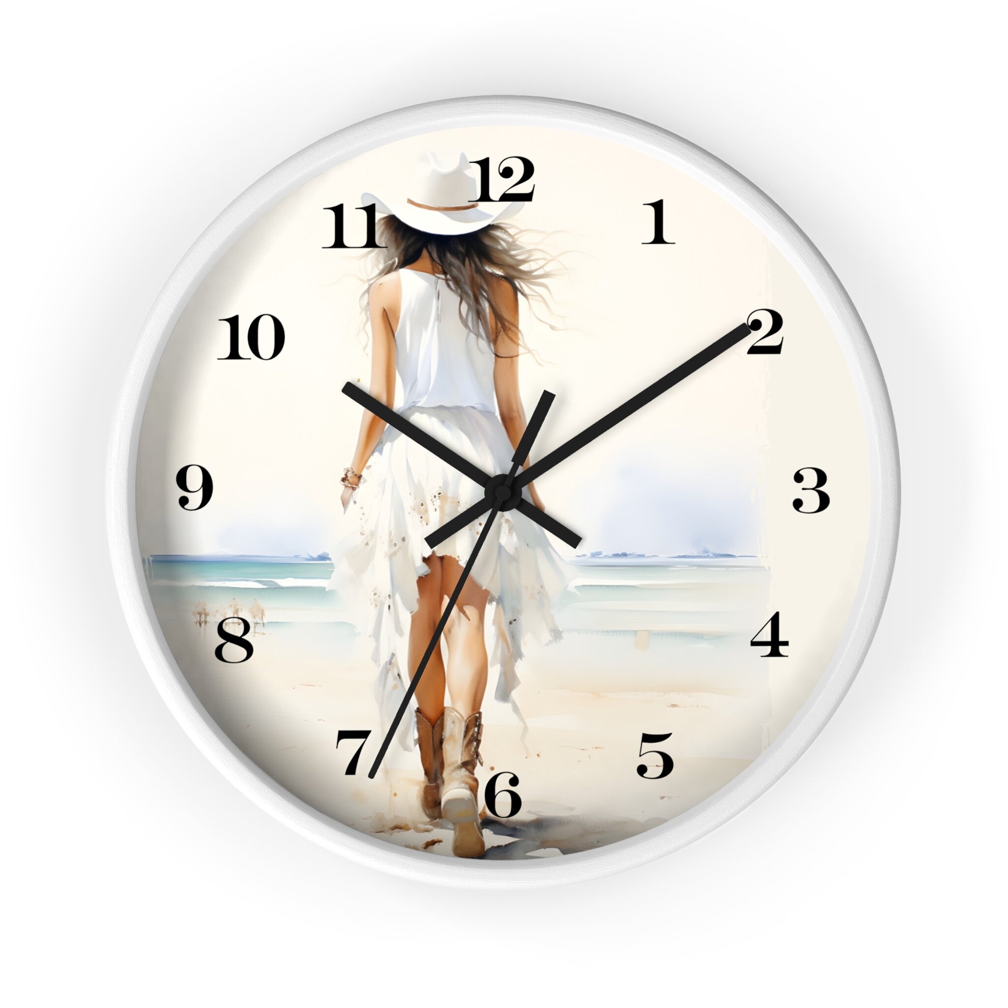 Coastal Cowgirl Wall Clock, Coastal Cowgirl Gifts, Retro Beach Cowgirl ...