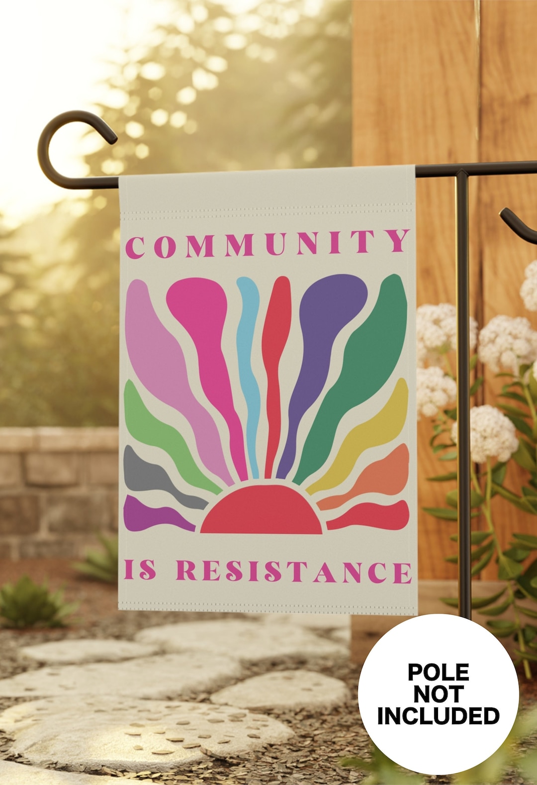 Community is Resistance Garden Flag, Inclusion Flag Positive Message ...
