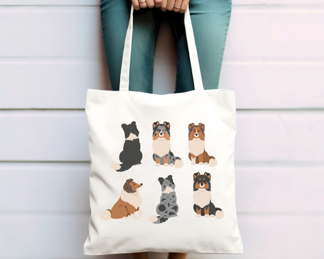 Sheltie Tote Bag, Sheltie Tote, Sheltie Shopping Bag, Sheltie Canvas ...