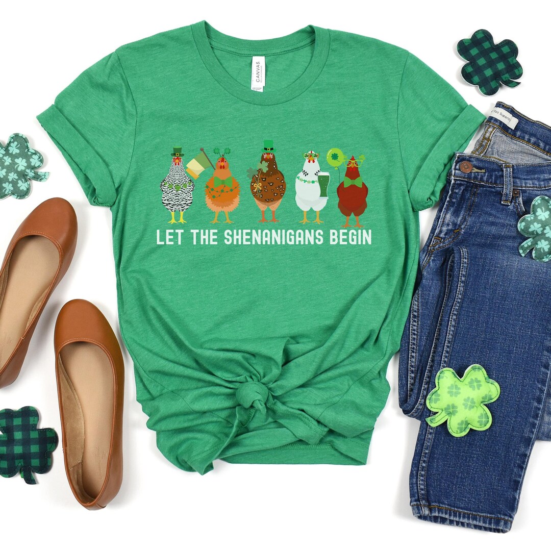 St Patricks Day Chicken Shirt, Funny Chicken Tee, Retro Chicken Tee ...