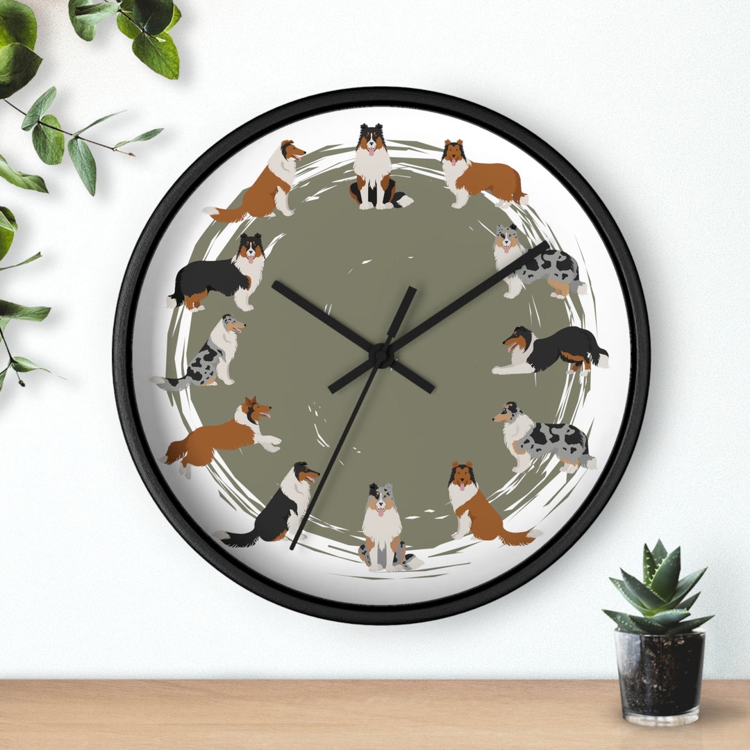 Rough Collie Clock, Rough Collie Gifts, Rough Collie Mom Gift, Rough ...