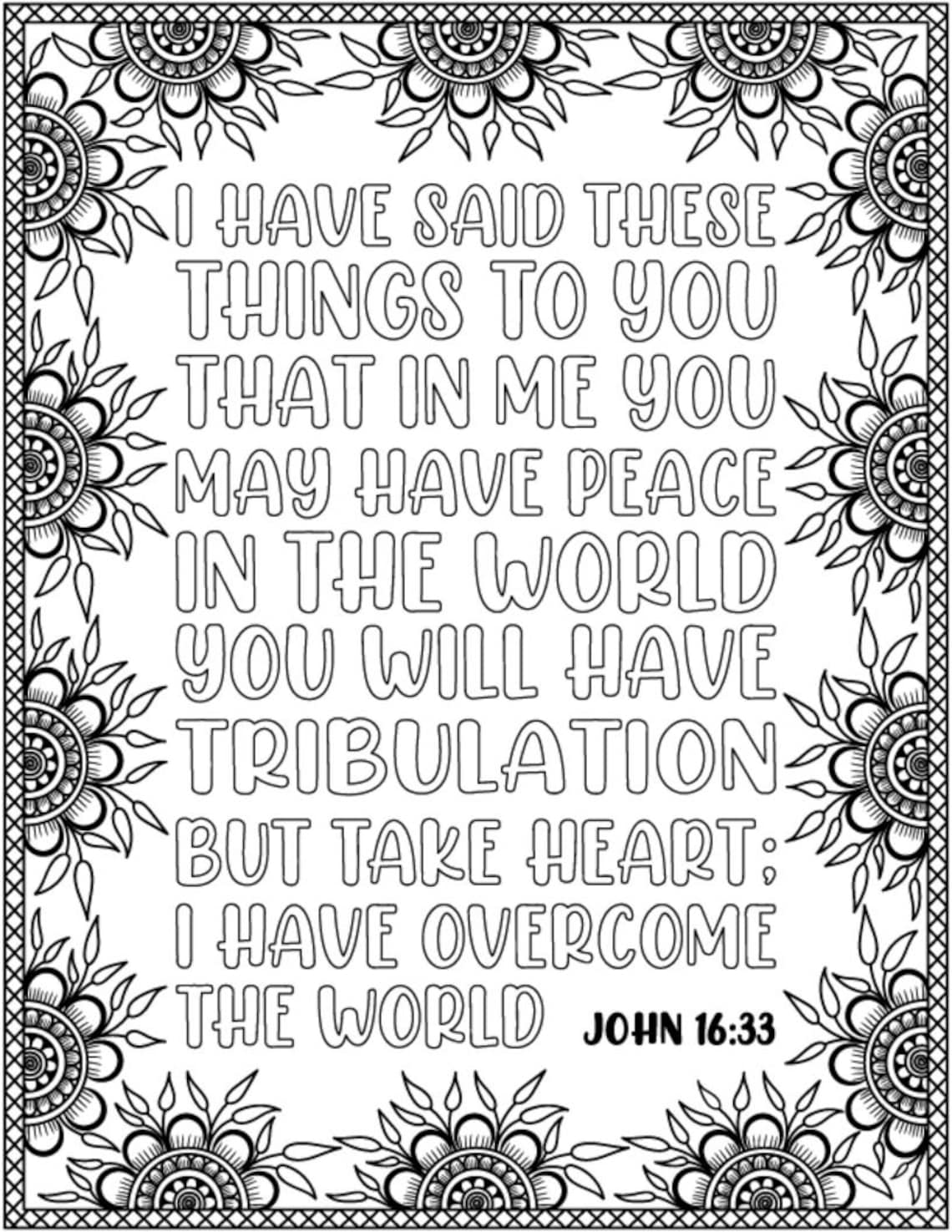 Adult Coloring Book, Bible Verse Coloring Book Pages 21 Pages - Etsy