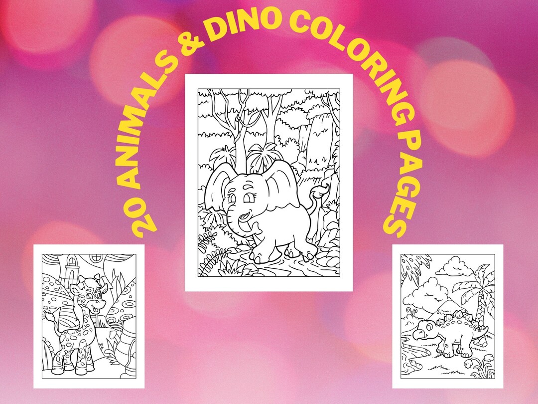 Animal Coloring Book, 20 Cute Animal Pictures to Print for Children's ...