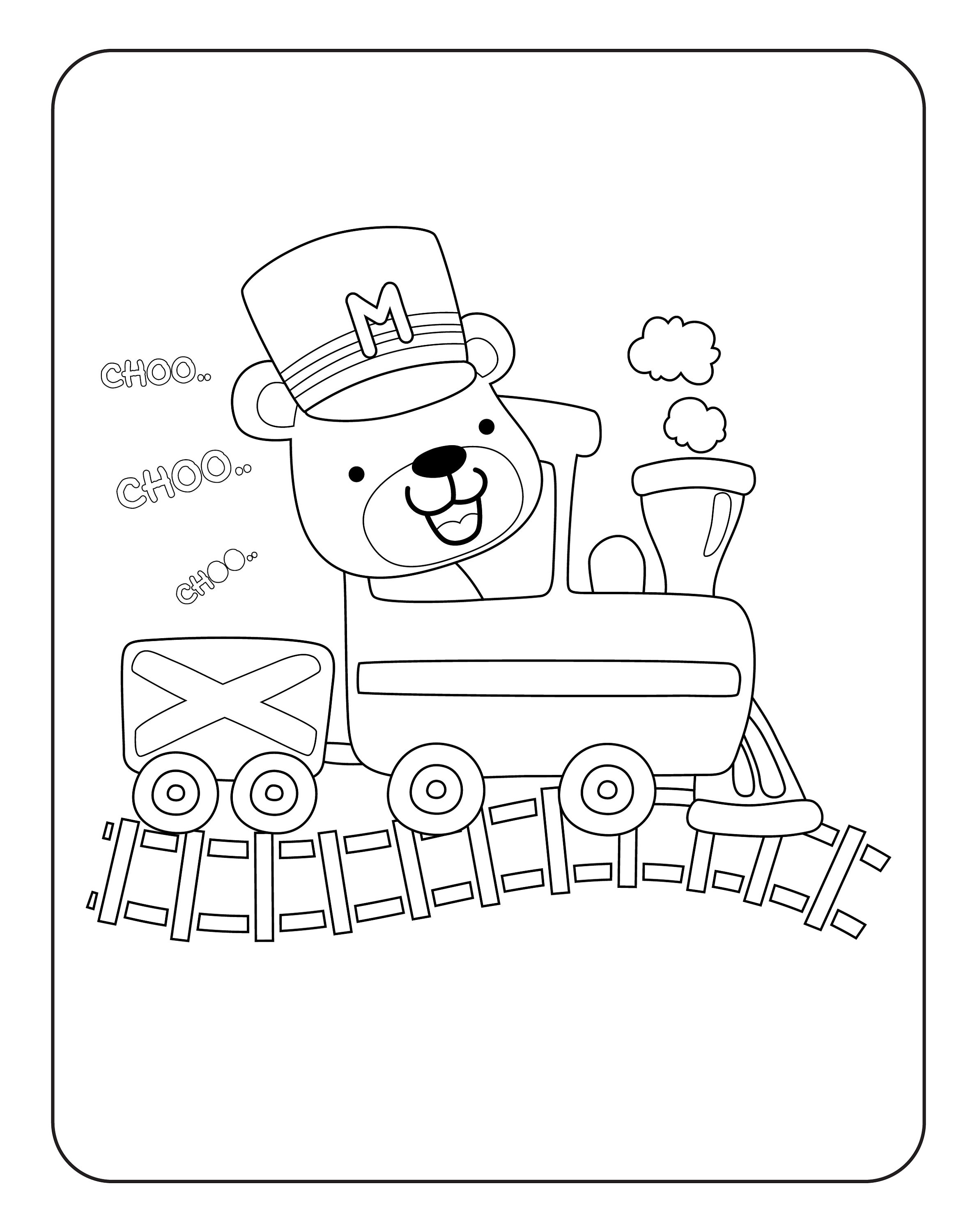Train Coloring Book, 20 Train Pictures to Print for Children's Coloring ...