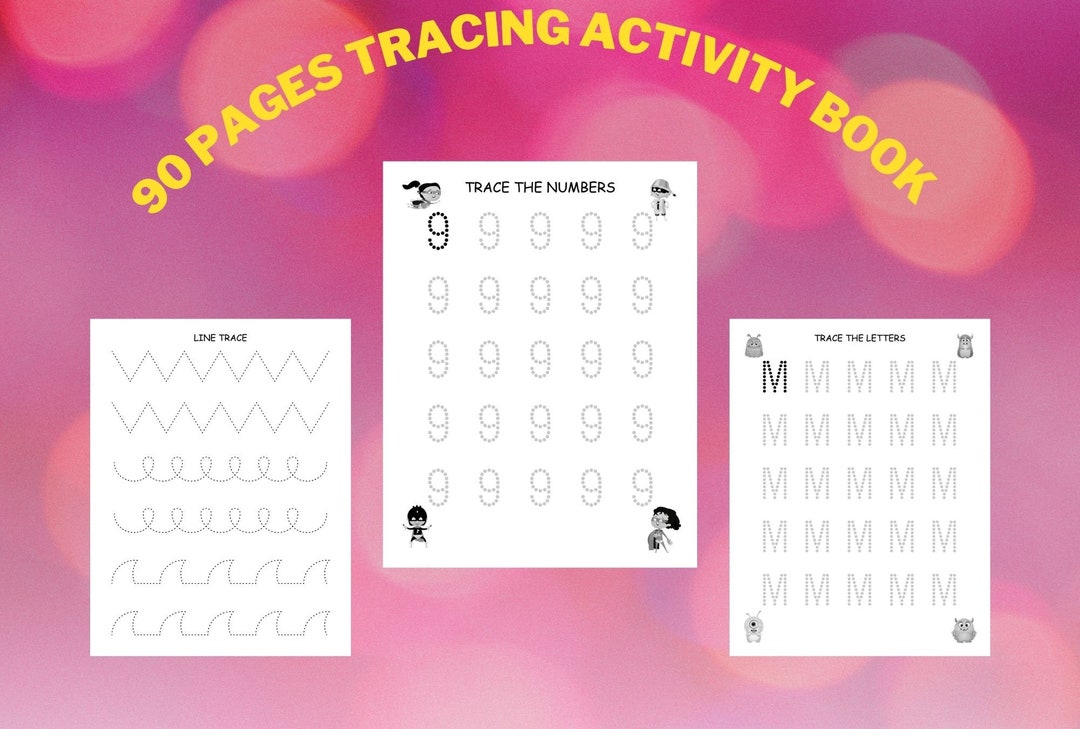 Tracing Activity Book, 90 Pages of Letter, Number and Line Tracing for ...