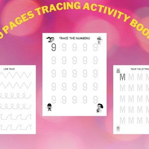 Tracing Activity Book, 90 Pages of Letter, Number and Line Tracing for ...