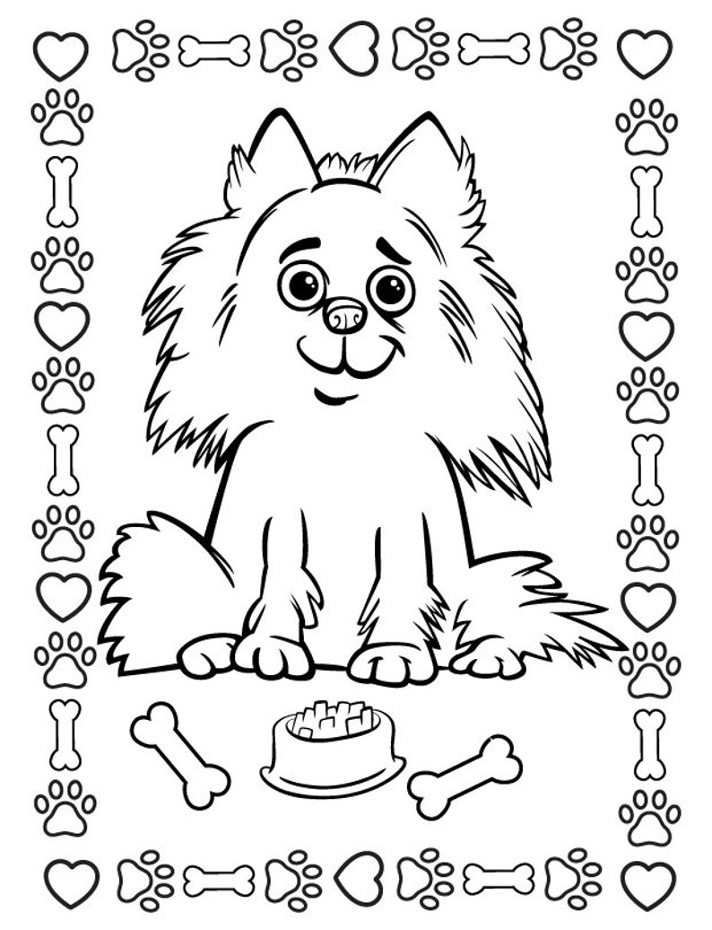 Dog Coloring Book, 20 Dog Pictures to Print for Children's Coloring ...