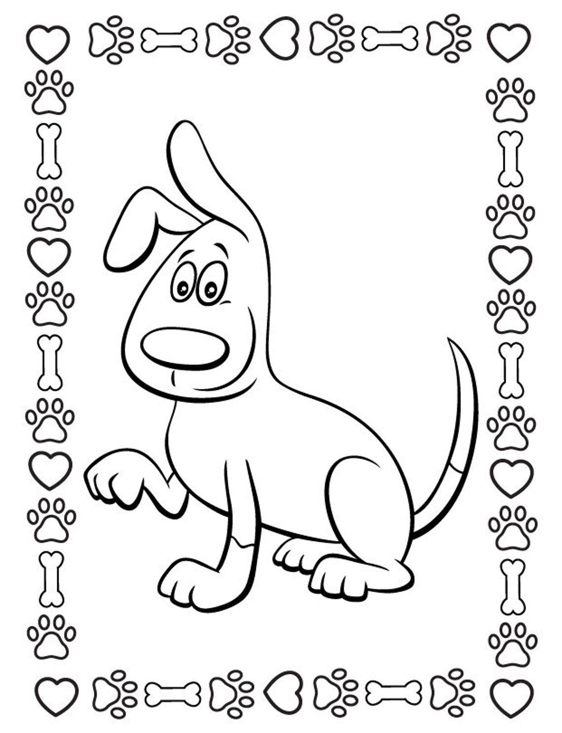 Dog Coloring Book, 20 Adorable Pictures to Print for Children's ...