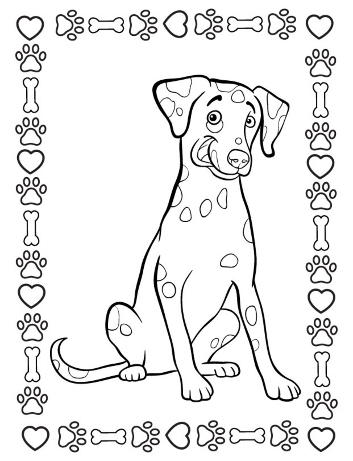 Dog Coloring Book, 20 Adorable Pictures to Print for Children's ...