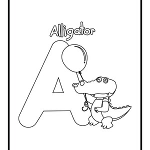 Alphabet Coloring Book, 26 Cute Animal-alphabet Pictures to Print for ...