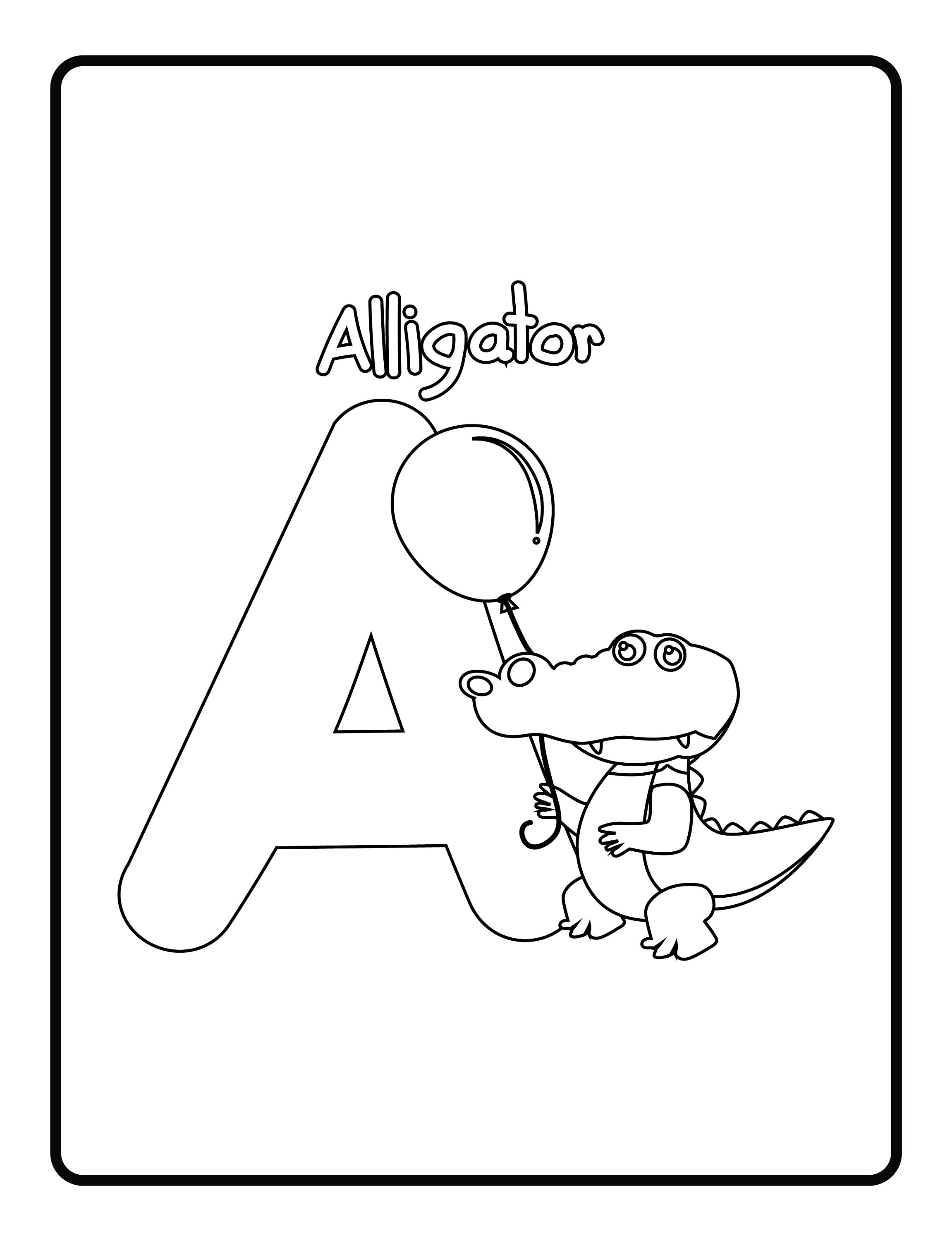 Alphabet Coloring Book, 26 Cute Animal-alphabet Pictures to Print for ...