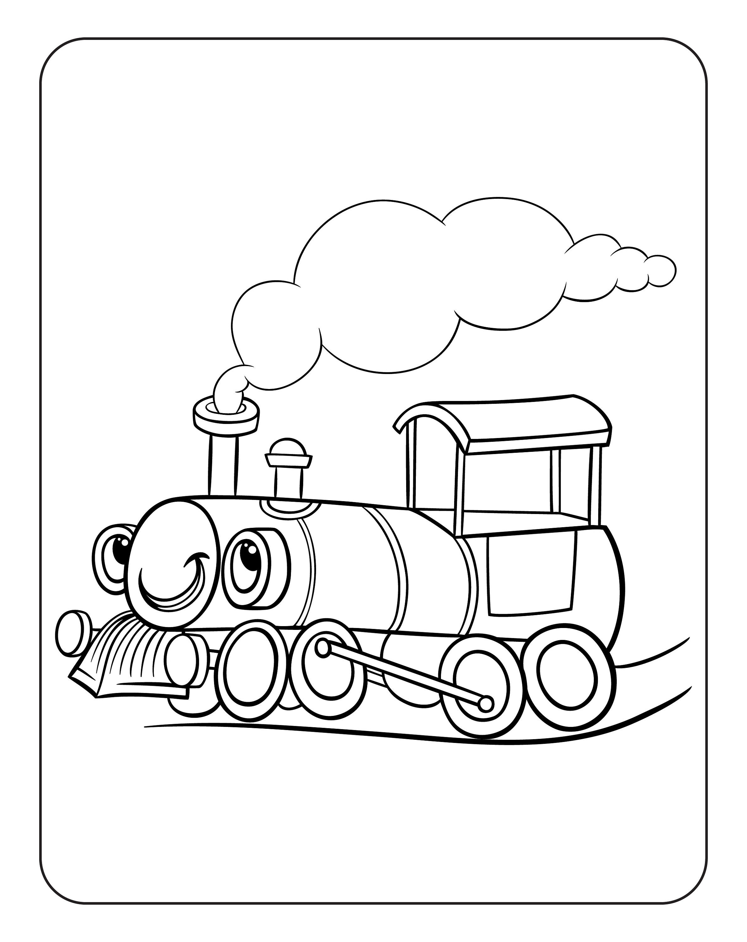 Train Coloring Book, 20 Train Pictures to Print for Children's Coloring ...