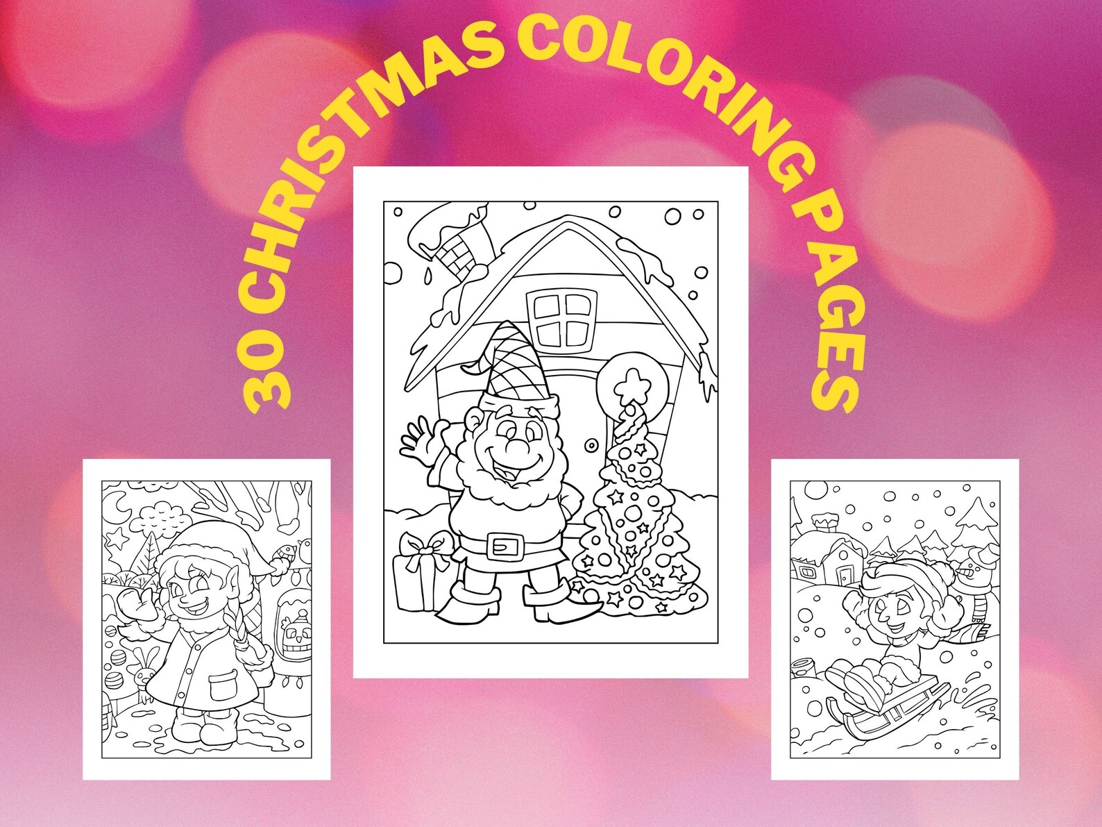 Christmas Coloring Book, 30 Christmas Coloring Page to Print, for ...