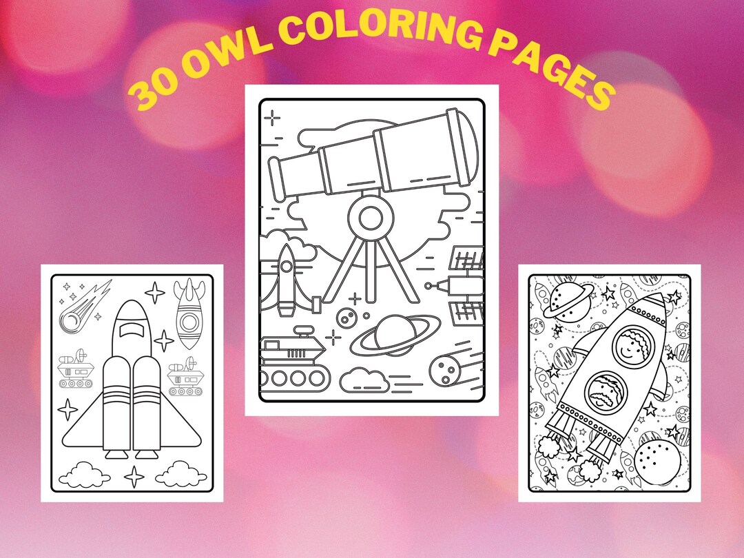 Space Coloring Book, 30 Space Pictures to Print for Children's Coloring ...