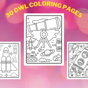 Space Coloring Book, 30 Space Pictures to Print for Children's Coloring ...