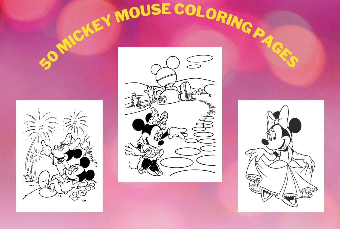 Mickey Mouse Coloring Book 50 Mickey Mouse Pictures to Print | Etsy