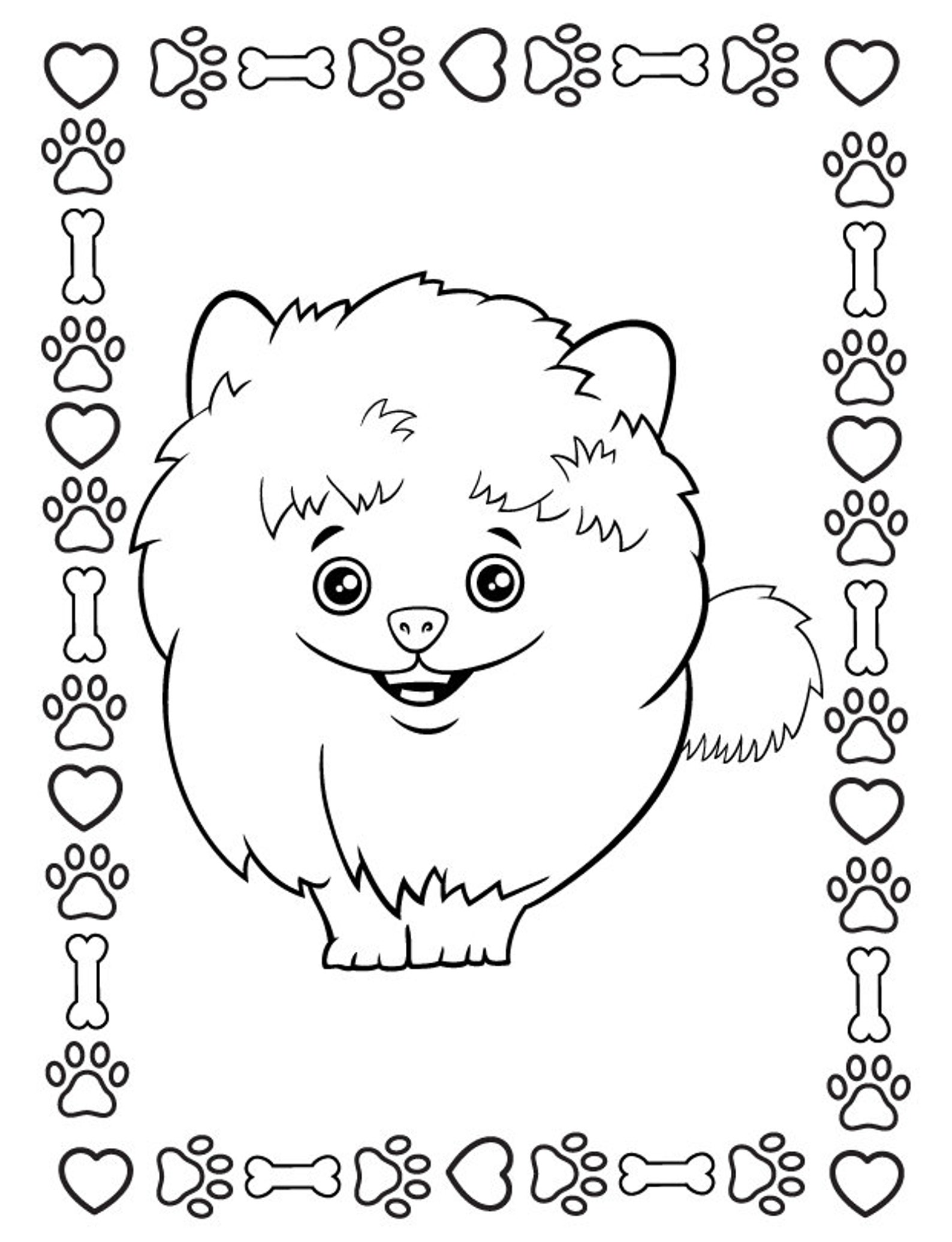 Dog Coloring Book, 20 Adorable Pictures to Print for Children's ...