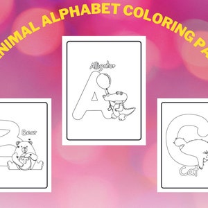Alphabet Coloring Book, 26 Cute Animal-alphabet Pictures to Print for ...