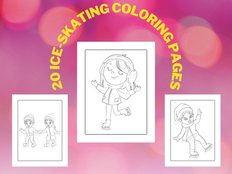 Ice-skating Coloring Book, 20 Dinosaur Pictures to Print for Children's ...