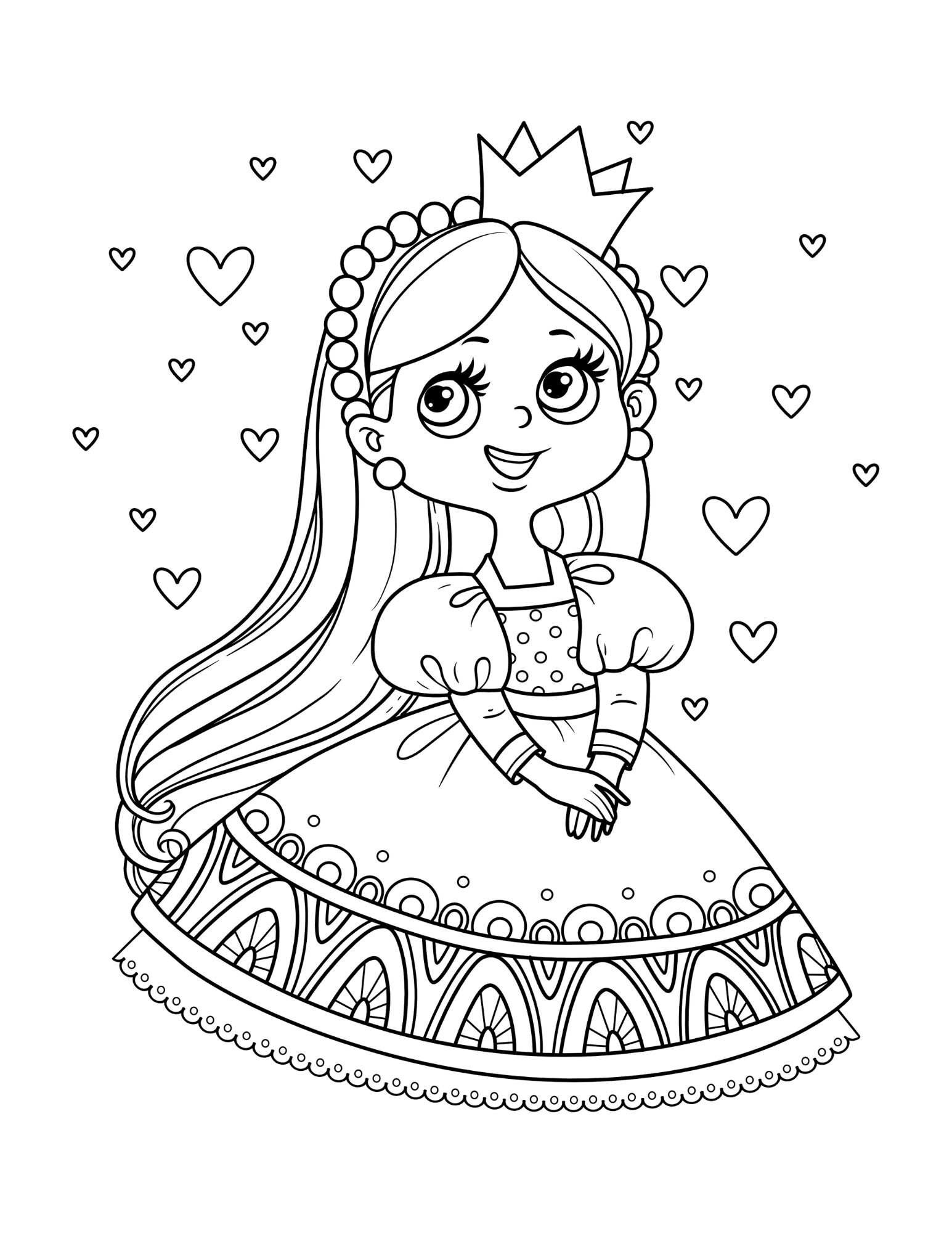 Princess Coloring Book, 70 Princess Pictures to Print for Children's ...