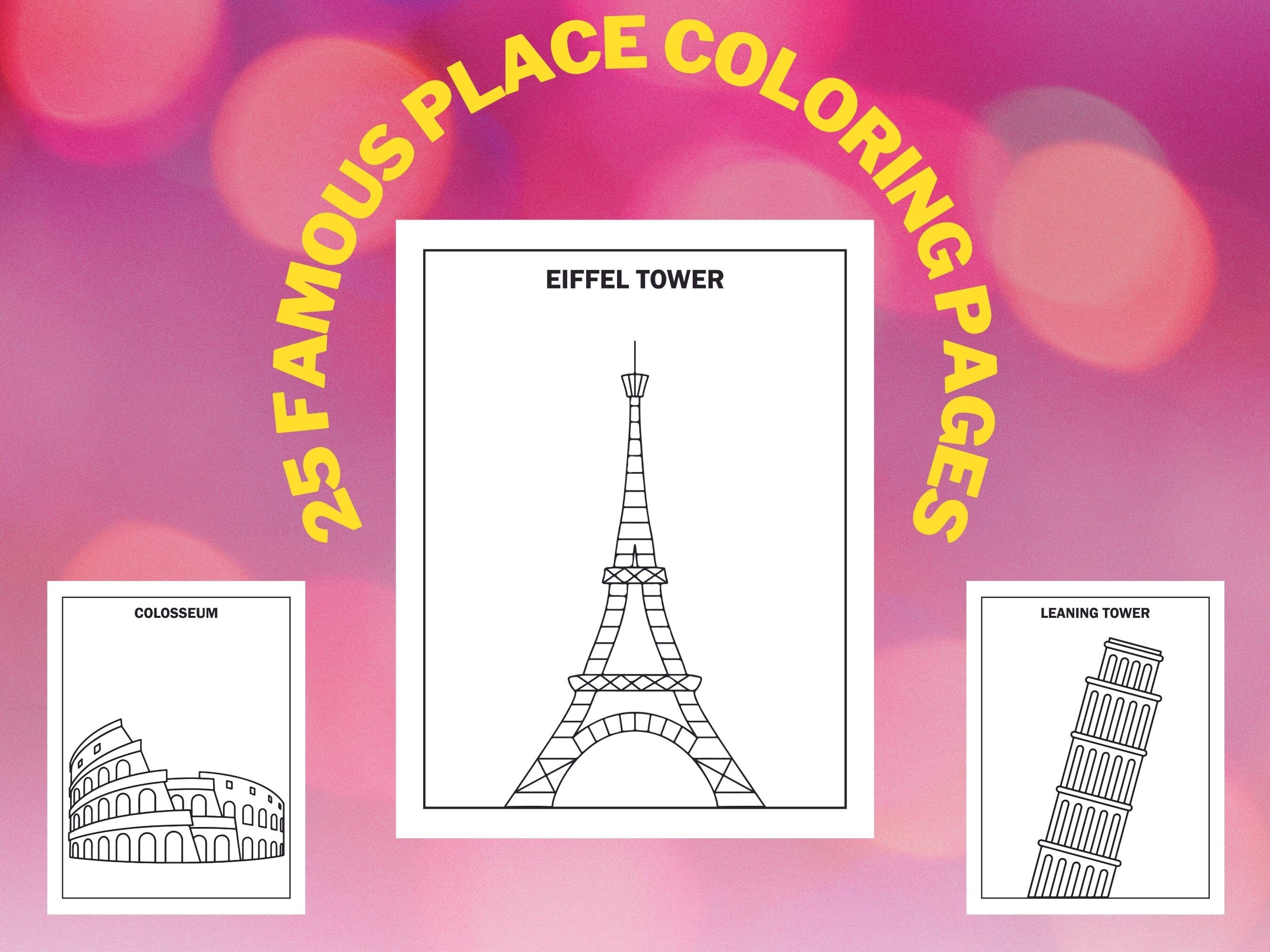 Famous Places From Around World Coloring Book Pages 25 Pages - Etsy