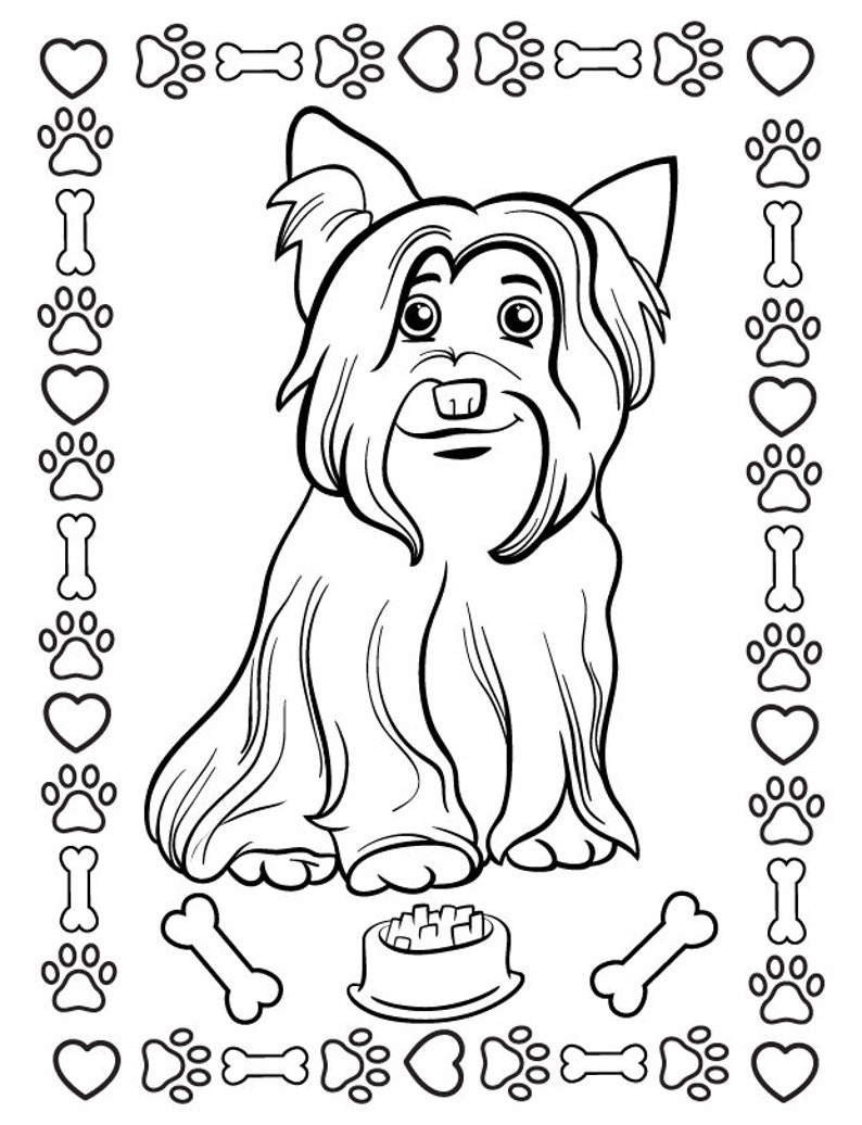 Dog Coloring Book, 20 Dog Pictures to Print for Children's Coloring ...