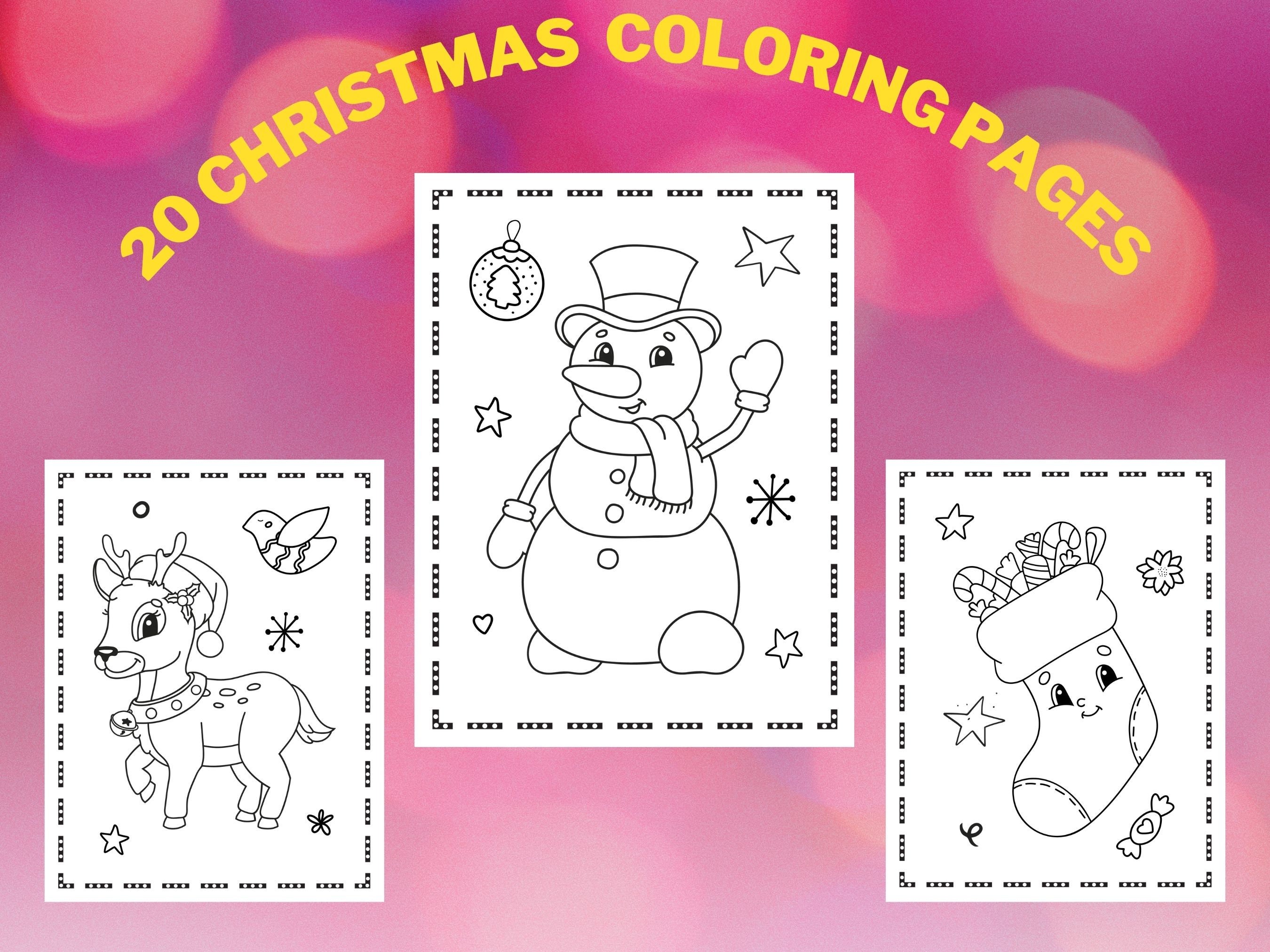 Christmas Coloring Book, 20 Christmas Coloring Page to Print, for ...