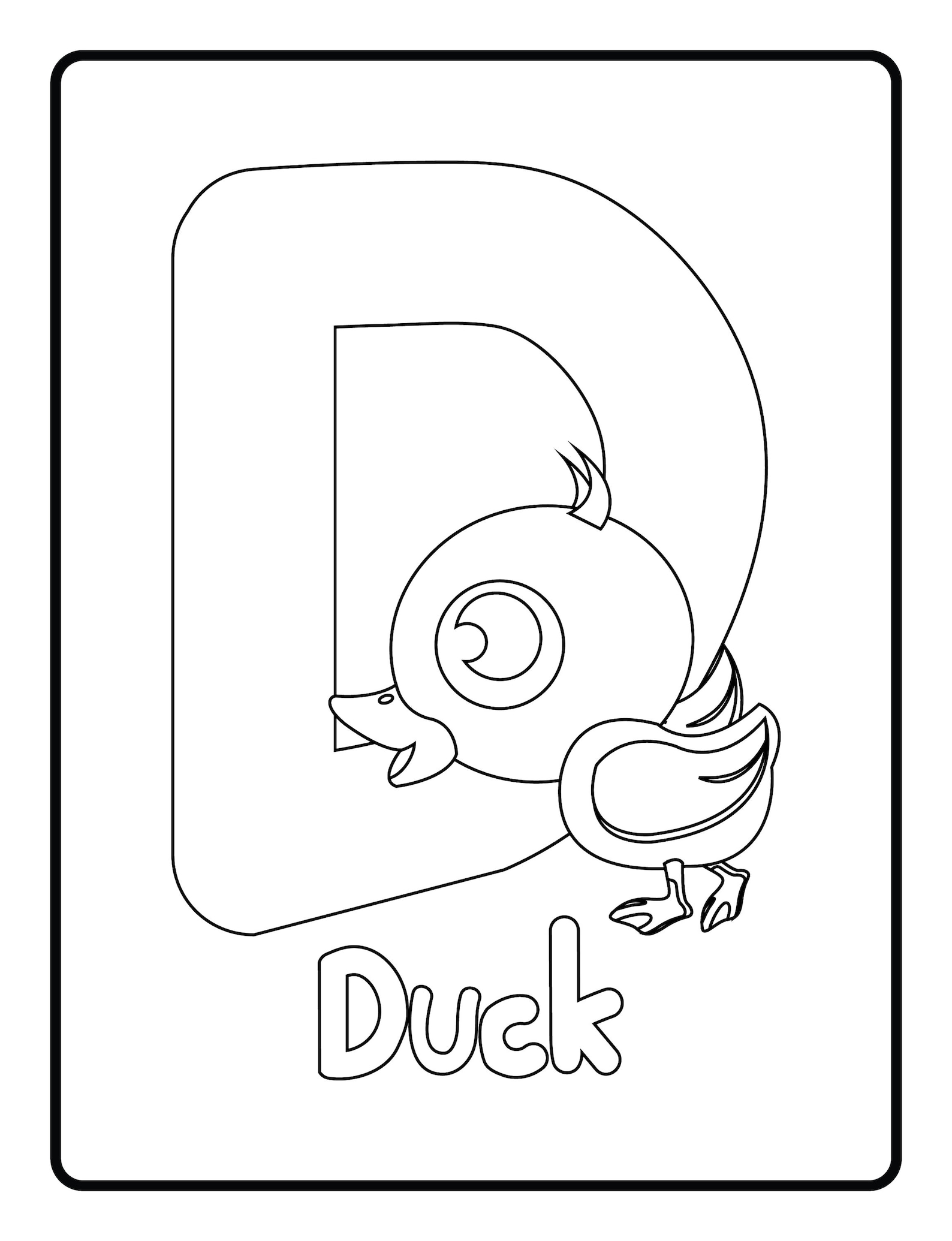 Alphabet Coloring Book, 26 Cute Animal-alphabet Pictures to Print for ...