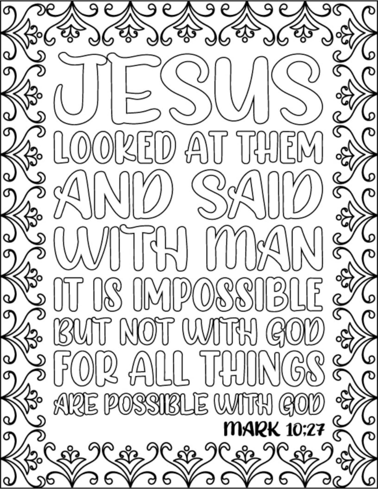 Adult Coloring Book, Bible Verse Coloring Book Pages 21 Pages - Etsy