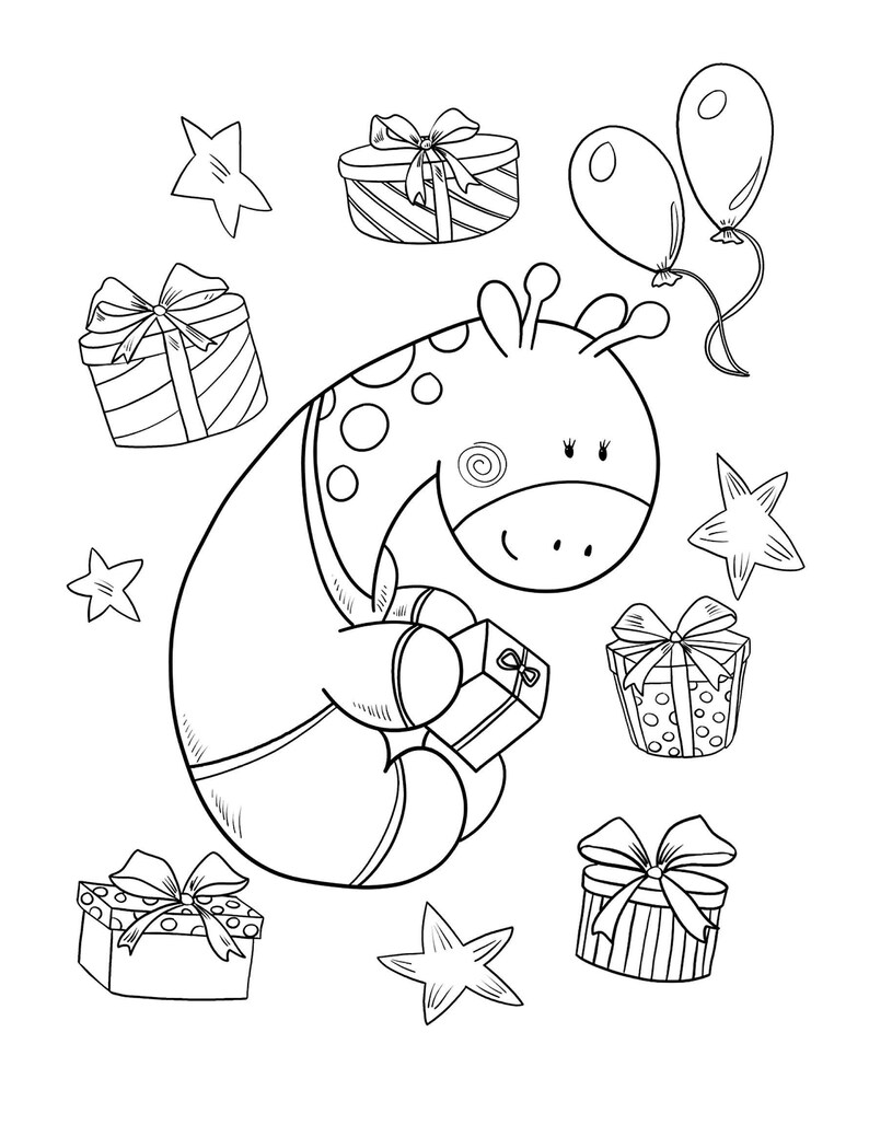 Birthday Coloring Book, 40 Birthday Pictures to Print for Kids - Etsy